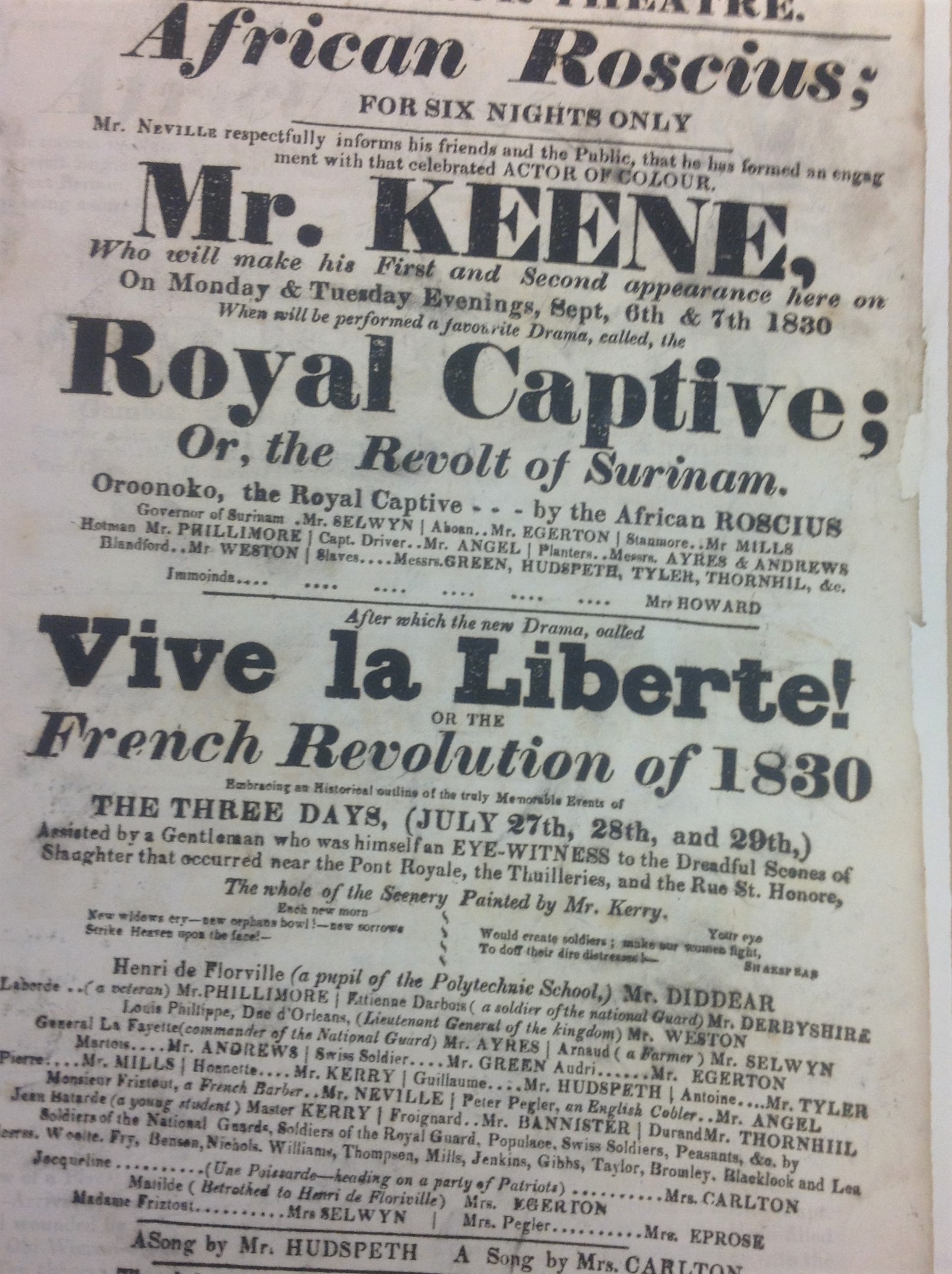 African Roscius, the first black actor tops the bill in Manchester in ...